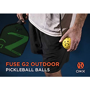 Onix Fuse G2 Outdoor Pickleball Balls - Yellow and Neon Pickleballs - 3 and 6 Packs of Pickleball Balls