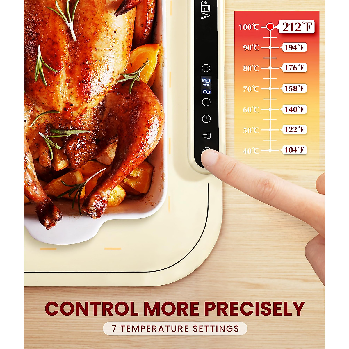 Food Warming Mat for Buffet, VEPOKA Electric Warming Tray to Keep Food Warm at Party, Silicone Heating Mat with 7 Temperature Levels& Auto Shut-Off, Food Warmers for Parties, Gatherings, Everyday Use