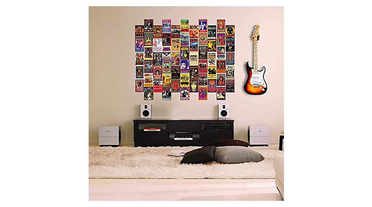 60 Vintage Rock Band Posters for Retro Music Room Decor