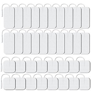 AUVON TENS Unit Replacement Pads Combination Set, 36 Packs 2 Sizes Electrodes for TENS Unit, Reusable and Latex Free Pigtail TENS Pads for Multiple Pain Relief (2mm Connector)