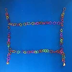 Power of Dream Star Shape Clear Color Chain Links Plastic Neon Toy Parrot Bird Kid DIY 100pcs