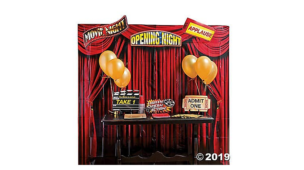 Create a Stage! Red Curtain Party Backdrop Banner (6x6 ft)