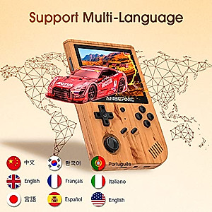 RG351V Handheld Game Console 64G TF Card, Open Source System with WiFi Online Sparring 2500 Classic Games Support PSP / PS1 / N64 / NDS 3.5inch IPS Screen Retro Game Console