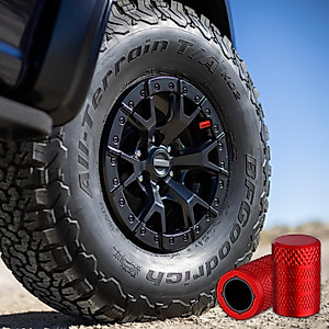 UGSHY 4 PCS Tire Valve Stem Caps for Car, Alloy Tire Valve Cap Set, Universal for Cars Trucks Motorcycles SUVs (Red)