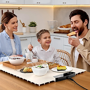 Oritouchpop Food Warming Mat Electric Warming Tray with 9 Adjustable Temperature Full Surface Heating Roll Up Portable Silicone Food Warmer for Buffet Family Gatherings Holidays Countertop