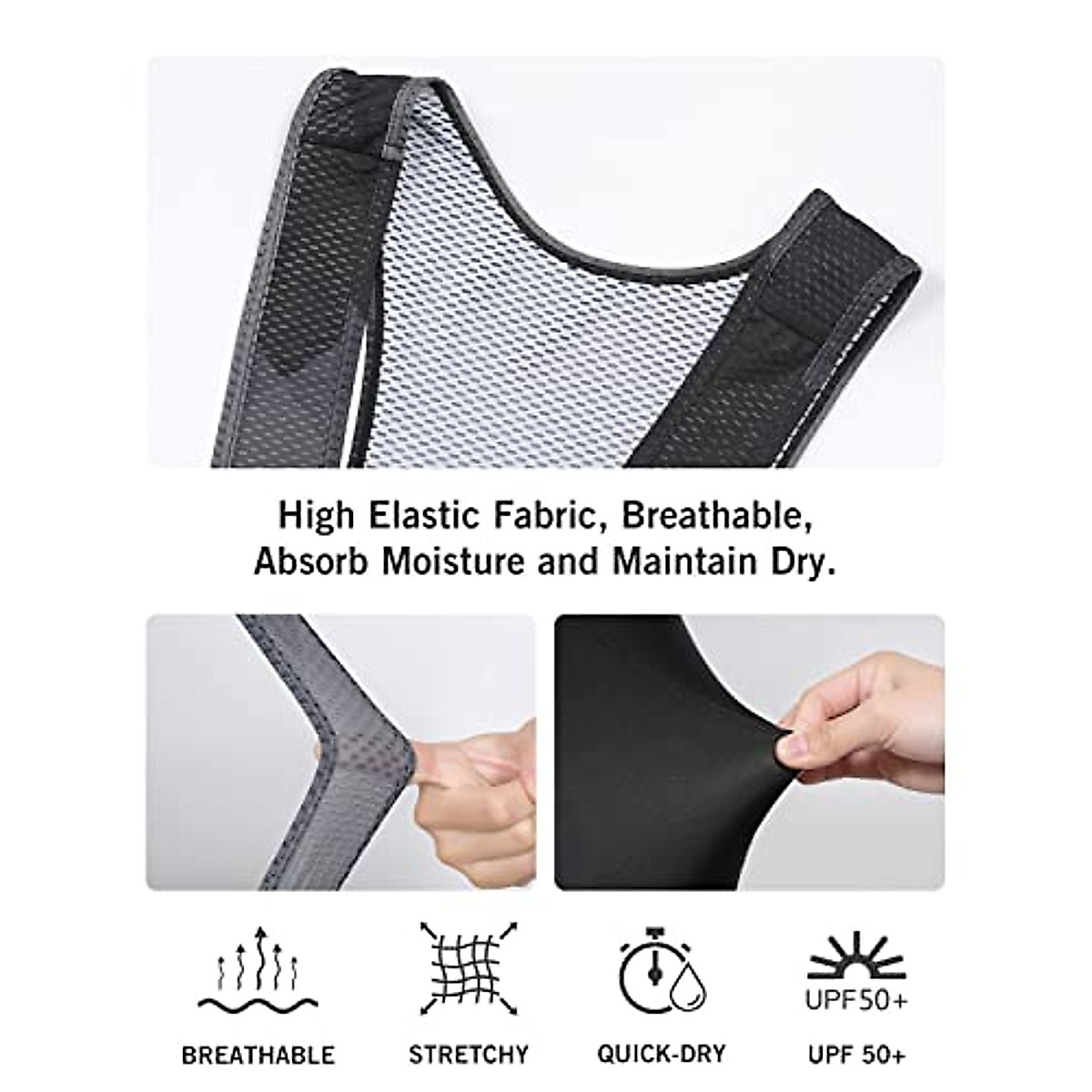 BALEAF Men's Cycling Bib Shorts 4D Padded, Road Bike Cycling Bibs Biking Bicycle Shorts Gel Pockets UPF50+ Black L