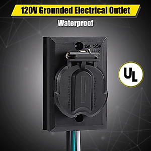 3 Packs Lamp Post Outlet 125V 15A Grounded Electrical Outlet Energy Saving Light Pole Plug for Outdoor Lamp Post and Poles, Energy Saving and Weather Resistant, UL Listed, Black