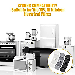 Flutesan Cord Organizer for Kitchen Appliances Wrap Plastic Holder Wrapper Wire Storage Attachment Coffee Maker Pressure Mixer Cooker Pot Air Fryer(Black, White, Gray, 24 Pack)