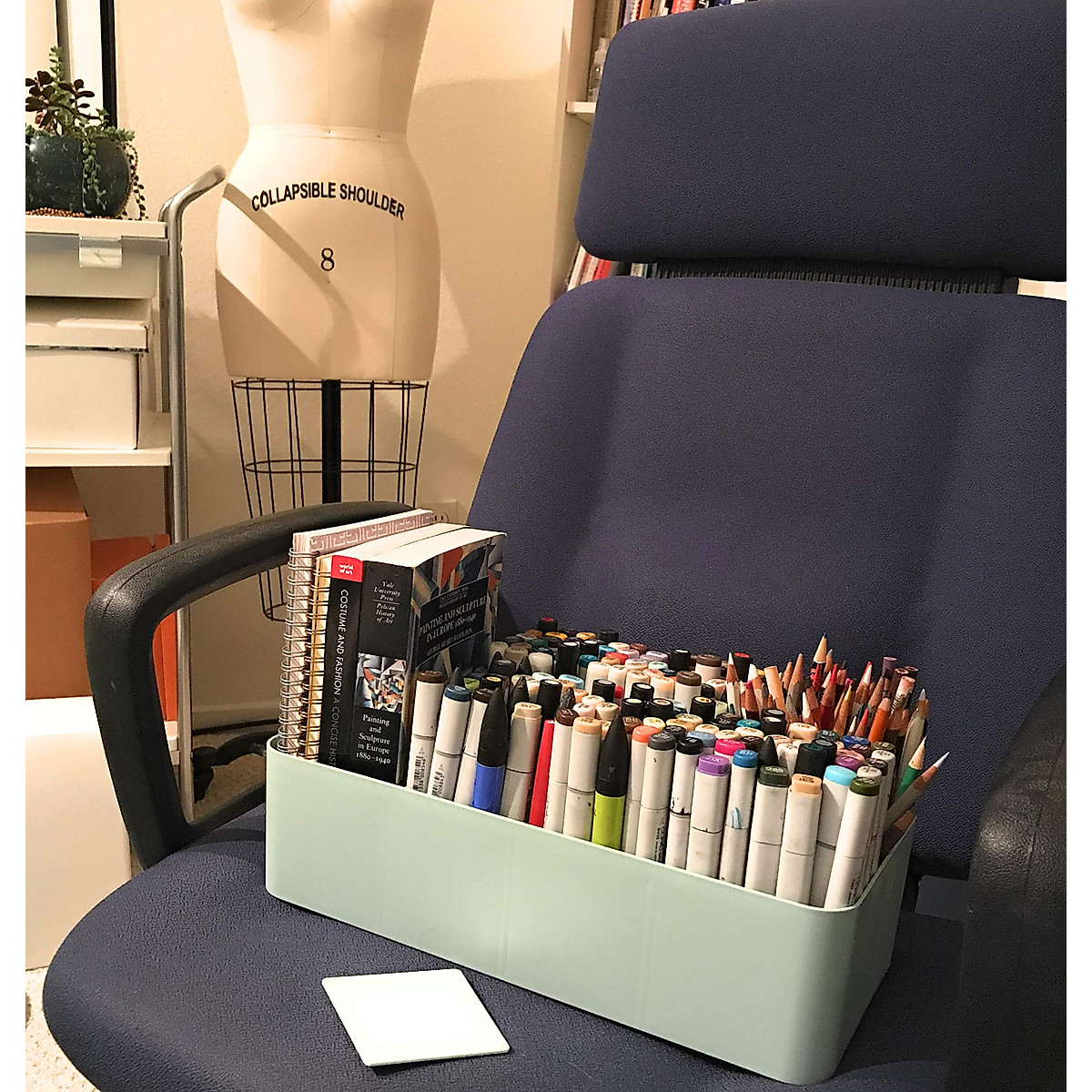 Enjoy Organizer -Large Portable Caddy, DIY Dividers, 8 Compartments, Office Supplies Organizer, Simple, Portable Basket with Handle Storage Organizer Modern,Endless Multi Use -Made in USA