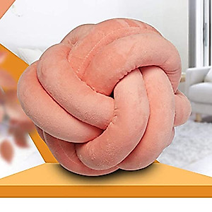 FUB Short Plush Knot Ball Pillow, Waist Cushion Pillow Home Decoration Plush Throw Pillow Cushion for Sofa Car Office Decor, Grey, 7x7''