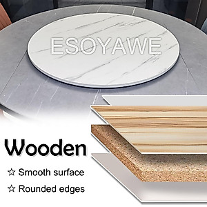 Lazy Susan Dining Table Turntable Tabletop Rotating Serving Tray, Diameter Ø 20" 24" 28" 32" 36" 39" Round Wooden Rotating Service Plate, For Restaurants, Kitchens