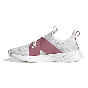 adidas Women's Puremotion Adapt Sneaker, White/Pink Strata/Zero Metallic, 9