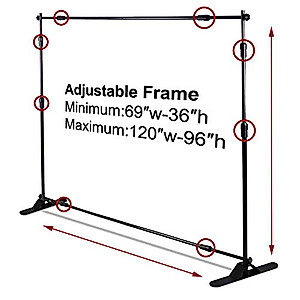 AkTop 10 x 8 ft Heavy Duty Backdrop Banner Stand Kit, Adjustable Photography Step and Repeat Stand for Parties, Portable Trade Show Photo Booth Background with Carrying Bag
