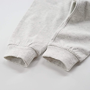 QGAKAGO Toddler Baby Boys Girls Active Jogger Pants Cotton Pure Color Rocket Sweatpants with Drawstring 1-6T (18-24 Months,2 Pack(Light Grey+Red))