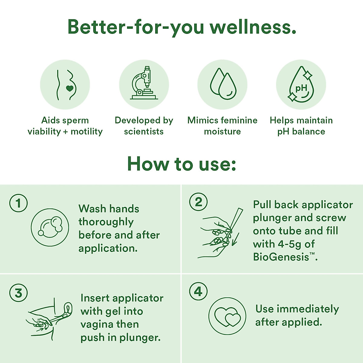 Good Clean Love Biogenesis Fertility-Friendly Lubricant, Water-Based Lube for Women & Couples Trying to Conceive, with Magnesium and Calcium Ions, Personal Lubricant, Safe for Toys, 2 Oz (2-Pack)