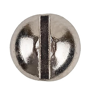 #8 x 3/4" Nickel Plated Round Head Slot Drive Wood Screws | Pack of 100 | Fastener Screws for Cabinets, Woodworking, Antique & Modern Furniture | SC-N834RC (100)