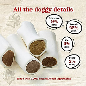 Natural Farm Filled Dog Bones, Bully Stick Flavor (5-6 Inch, 3 Pack), Limited Ingredient Stuffed Dental Dog Bone Treats for Large Dogs