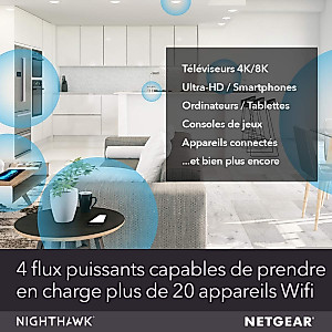 Netgear AX3000 Nighthawk AX4 RouterNew Retail, RAX40-100PESNew Retail Band WiFi 6 4-Stream