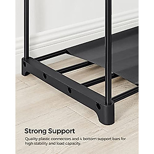 SONGMICS Clothes Rack, Garment Racks for Hanging Clothes, Portable Wardrobe Closet with 3 Hanging Rods and Shelves, Freestanding Closet Organizer, 16.9 x 54.3 x 71.7 Inches, Black URYG025B02