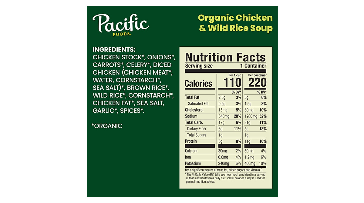 Pacific Foods Organic Wild Rice Chicken Soup 16.3 Oz Can