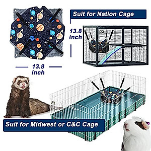 FULUE Ferret Rat Hammock,Ferret Cage Accessories Ferret Guinea Pig Hanging Bed HammockCute Ferret Stuff Tunnel for Cage Set Supplies 13.8inch (Black)