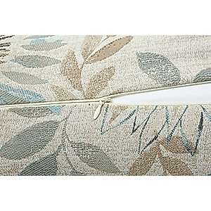 Mika Home Pack of 2 Throw Pillow Covers Decorative Pillow Cases for Sofa Couch Bed,Sunflower Pattern,22x22 Inches,Blue Cream