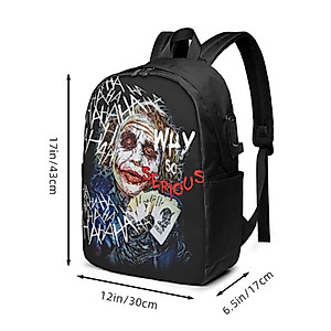 VNCXCNCN Joker Laptop Backpack Sports Backpack Band Elements Travel Backpack Classic Backpack With USB port