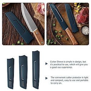 Kichvoe Camping Cutter Cover Cutter 3Pcs Edge Guards Plastic Fruit Cutter Protectors Universal Cutter Holder Blade Case Cover for Home Kitchen Outdoor Chef Chef Cutter Cutter Sleeve