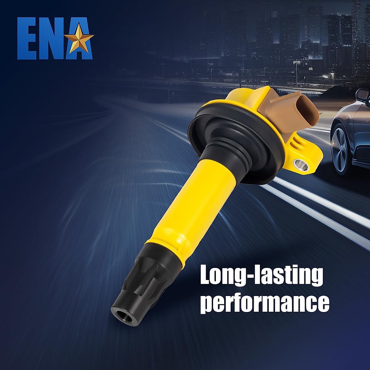 ENA Set of 6 Yellow Ignition Coil Pack and Iridium Spark Plug 3.5 V6 Compatible with Ford Lincoln Explorer Expedition F150 Flex Lobo MKS MKT Navigator Transit Taurus Replacement For UF646 SP534 DG549