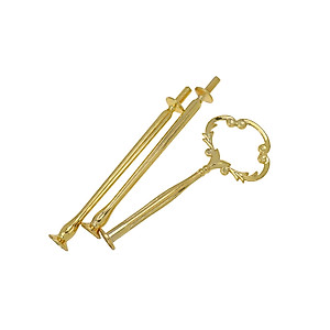 Geesatis 4 Set Golden Metal Cake Stand Holder 3 Tier Cake Stand Fittings Cake Plate Stand Handle Hardware Fittings for Cupcake Dessert Platter Serving Stand
