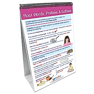 Spelling Rules Flip Chart Set (Grades 3 - 6) - 10 Laminated Write-On/Wipe-Off, Double-Sided Charts Mounted on Easel with Activity Guide
