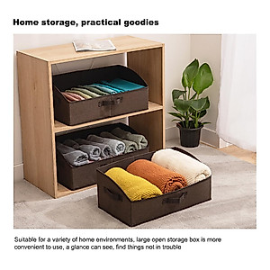 Zenlux 2 Packs Cube Storage Bins,Foldable Trapezoid Storage Bins with Handles,Closet Fabric Baskets for Organizing Toys,Clothes,Books and Office Supplies Shelves (Brown)