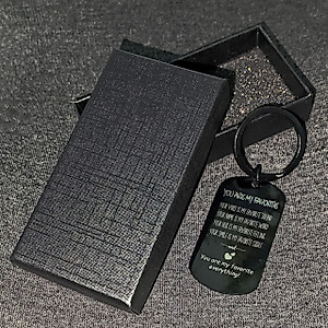 HOMEVAGE Anniversary, Birthday Gifts, Valentines Day Gifts For Him, Men, Man - You Are My Favorite & Drive Safe Keychain - I Love You Gift Husband, Unique & Funny Gift