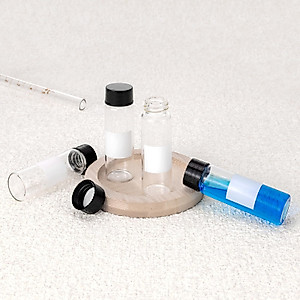 Kesell 15ml Clear Glass Bottle Liquid Sampling Sample Glass Bottles Vials with Writing Patch and Screw Cap, Pack of 8