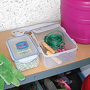 LocknLock Easy Essentials On The Go Meal Prep Lunch Box, Airtight Containers with Lid, BPA Free, Rectangle (3 Section) -34 oz, Clear