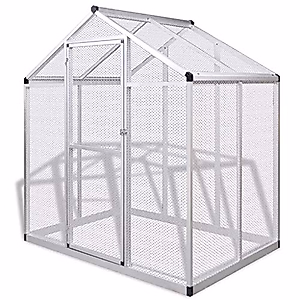 FAMIROSA Outdoor Aviary Aluminium, Large Pigeon Cage, Aluminium Bird Cage Bird House, Parrot Cage Bird Aviary for Outdoor, 70.1" x 48" x 76.4" (L x W x H)