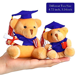 Sumind 6 Pieces Graduation Bears Class of 2025 Graduation Plush Bears Bulk Stuffed Animal Bears with Cap for Kindergarten Primary School College High School Party Favors(Black)