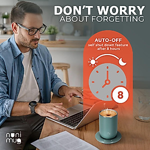 Heated Coffee Mug - Dual Function Temperature Control Mug for Stirring & Heating - Smart Heated Mug for Coffee - Electric Coffee Cup in a Gift Box (Green)