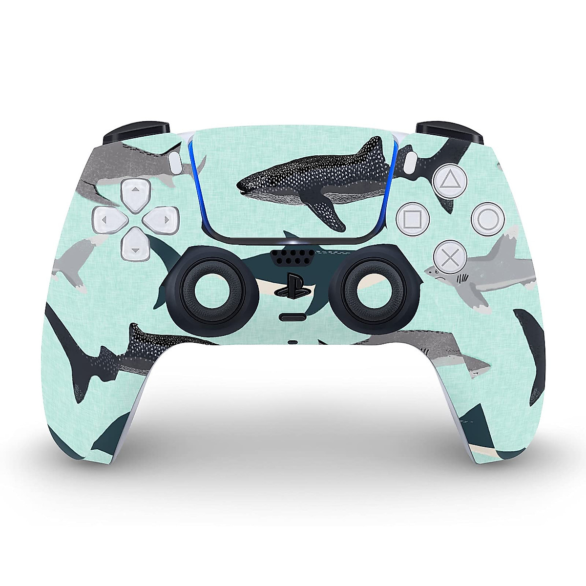 Head Case Designs Officially Licensed Andrea Lauren Design Sharks Art Mix Vinyl Faceplate Gaming Skin Decal Compatible With Sony PlayStation 5 PS5 Digital Edition Console and DualSense Controller