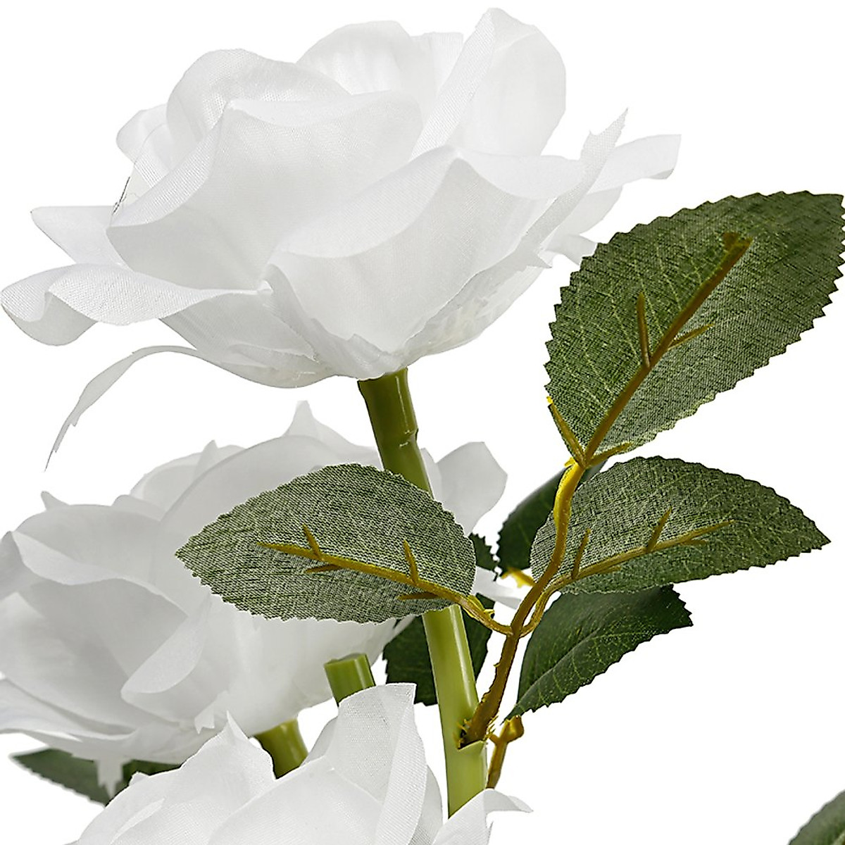 Solar Pot LED Light Rose Table Lamp 3 Lights LED Flexible Desk Lamp for Room Decoration (White)