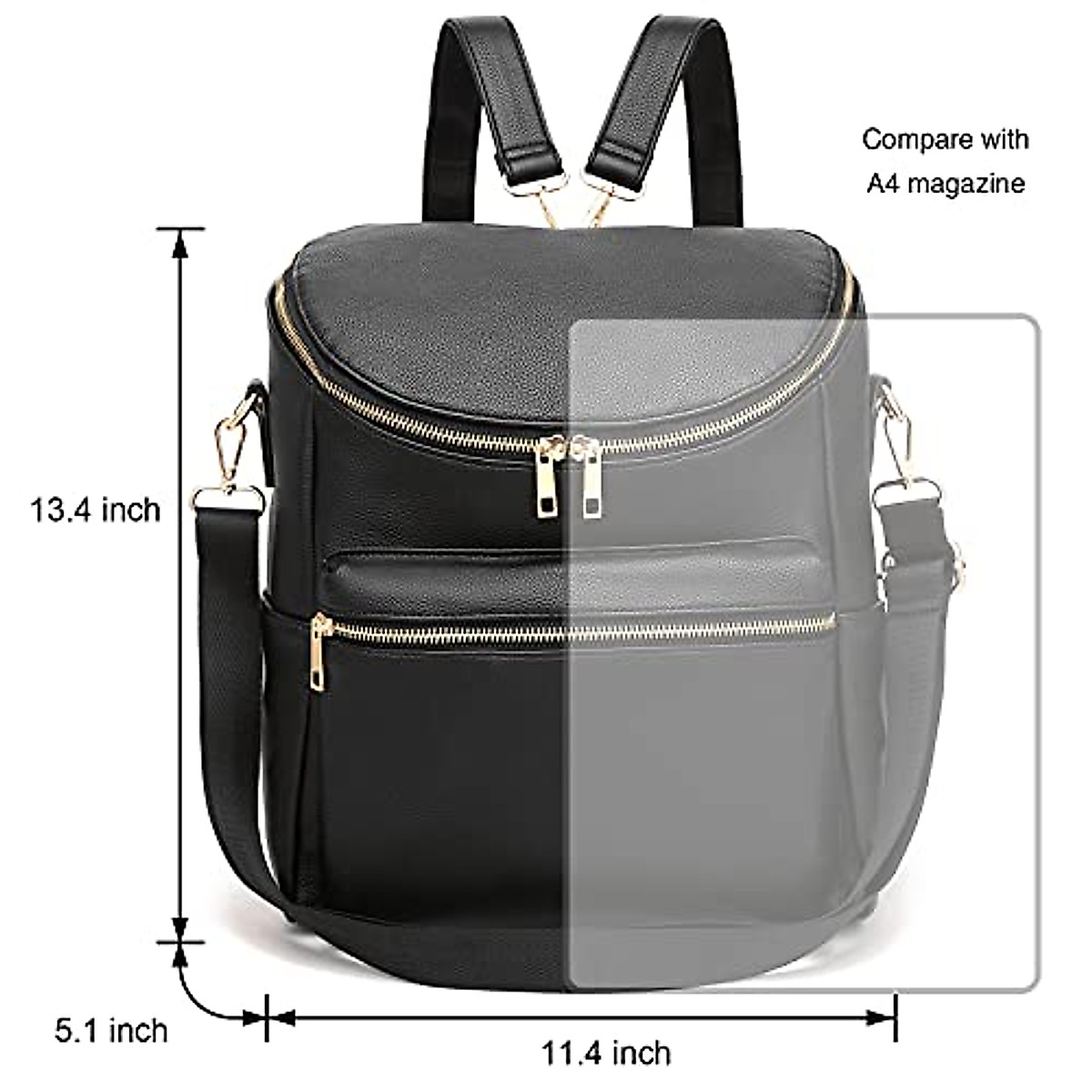 I IHAYNER Diaper Bag Backpack Leather Backpack for Women Travel Backpack Baby Bag Large with Troller Straps Capacity for Wet Clothes, Breast Pump, Milk Bottle Brown