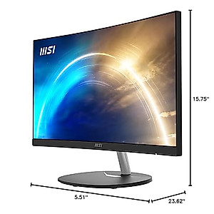 MSI Pro MP242C, 24" Monitor, 1920 x 1080 (FHD), Curved VA, 75Hz, FreeSync, TUV Certified Eyesight Protection, 1ms, HDMI, Tilt
