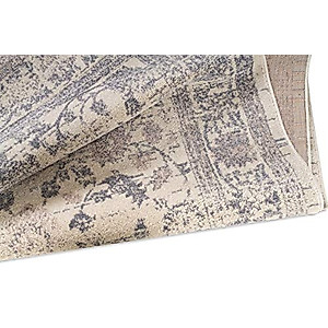 LaDole Rugs Cream Beige Grey Persian Design Area Rug Carpet for Living Room Bedroom Hallway 5'2"x7'6" (5x7 feet)