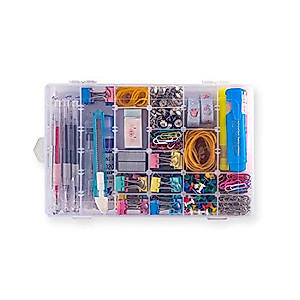 Plastic Organizer Container Box 36 Compartments Jewelry Storage Box with Adjustable Dividers (1 Pack)