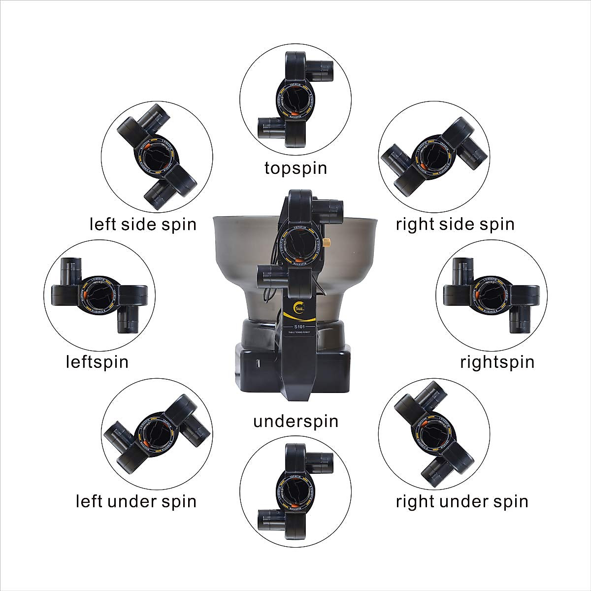 Table Tennis Robot Ping Pong Ball Machine S101 Automatic Table Tennis Machine for Training with 40mm+ Table Tennis Balls by Suz