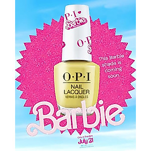 OPI Nail Lacquer, Opaque Crème Finish Yellow Nail Polish, Up to 7 Days of Wear, Chip Resistant & Fast Drying, 3 Barbie Limited Edition Collection, Hi Ken, 0.5 fl oz