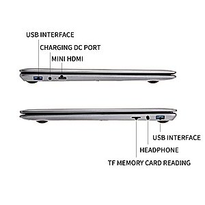 Habisder 2022 Laptops 14.1'' Laptop Computer, 8GB RAM 128GB SSD, Windows 10 Laptop, Celeron J3455 Processor, 1366x768 IPS Display, Ultra Slim Notebook PC, WiFi, BT4.0（Grey）