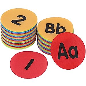 Carpet Marker Spots with Number 1-34 Alphabet A-Z, 60 Pcs 4 inches Floor Circles Marker Dots for Teacher Preschool Kindergarten Classroom
