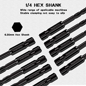 10PC 3/16 inch Black Concrete Drill Bit Set, Mgtgbao 5MM Masonry Drill Bits for Tile,Brick, Plastic and Wood,Tungsten Carbide Tip Best for Wall Mirror and Ceramic Tile on Concrete and Brick Wall