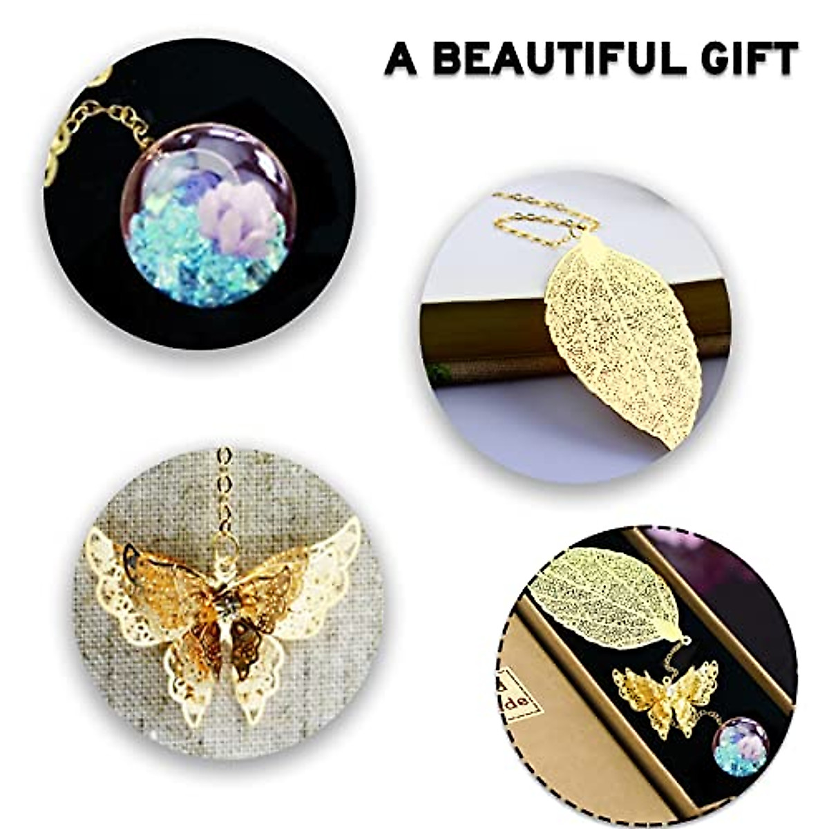 Metal Leaf Vein Butterfly Bookmark for Teachers Women Butterfly Book Marks Mothers Day Christmas Valentine's Day Teacher Book Lover Librarian